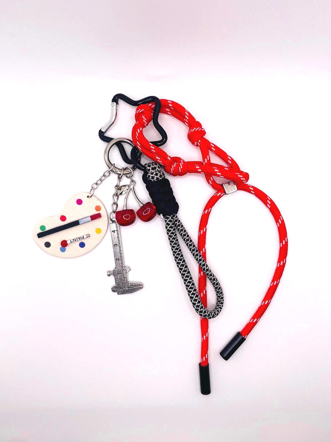 Y2K Stylish Bag Charm With Unique Art-themed Charm and Red Rope Lanyard ...