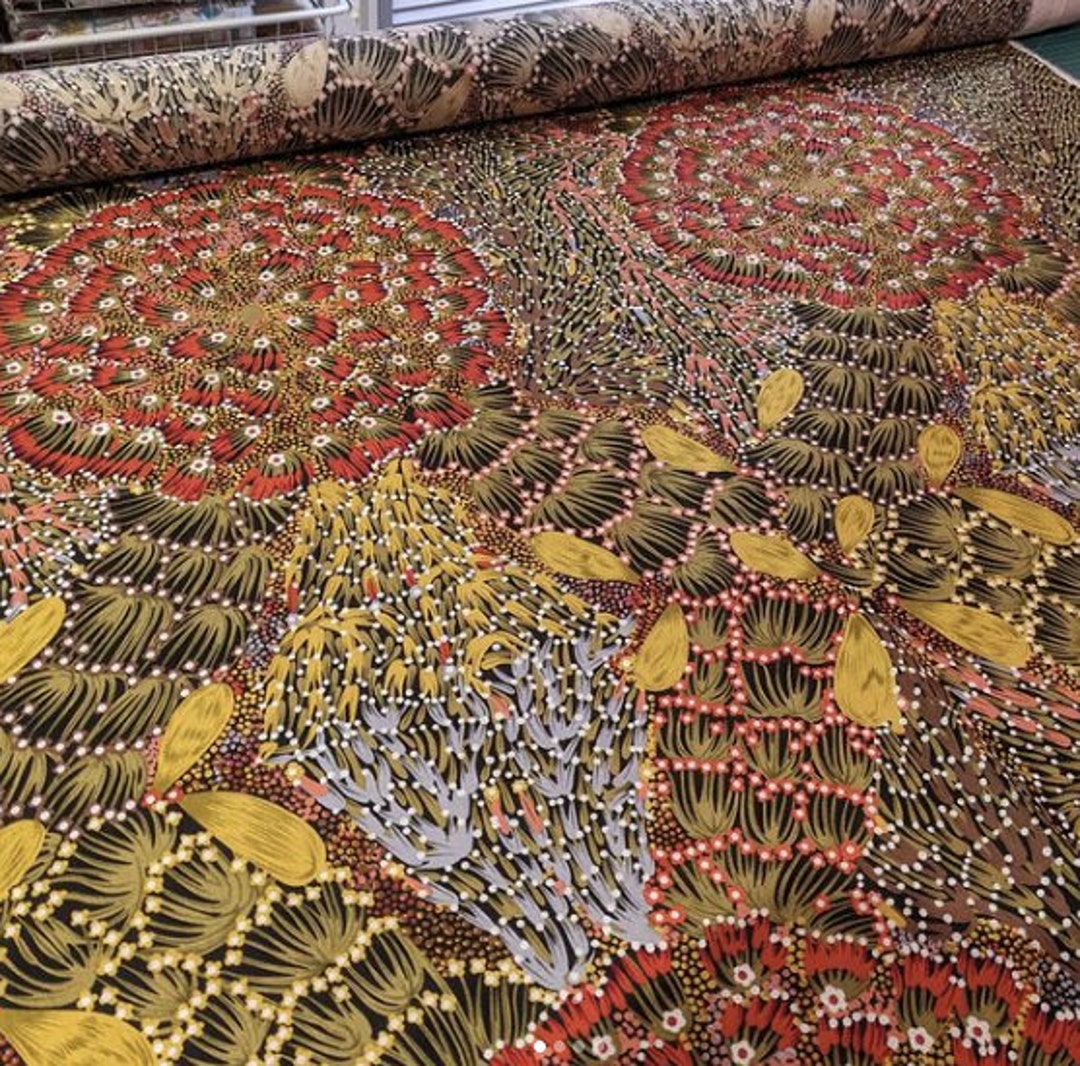 Bush Banana Fabric, Aboriginal Design Fabric by Indigenous Artist Donna ...