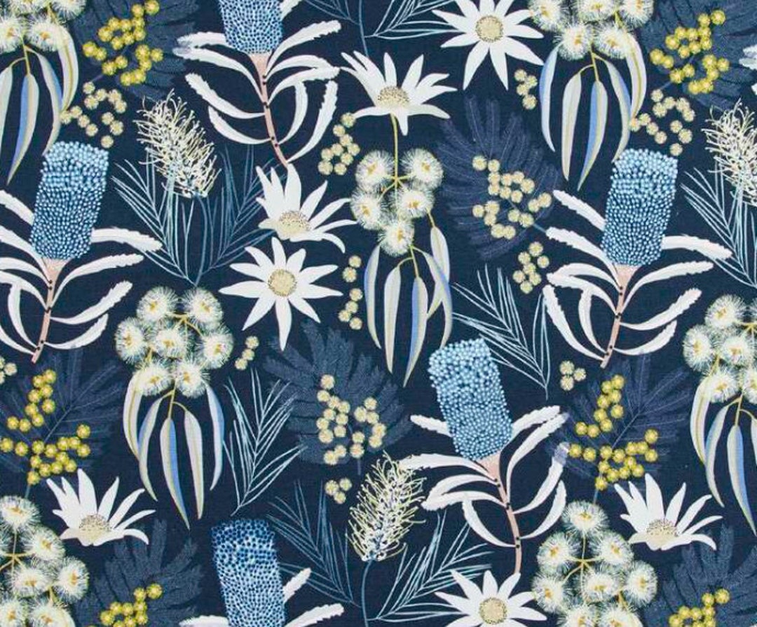 Blue Native Australian Fabric, Jocelyn Proust Design Fabric, Fabric per ...