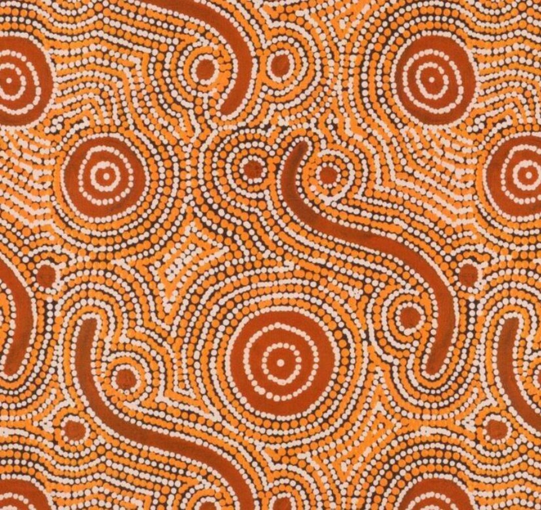 Aboriginal Indigenous Fabric, Goanna Dreaming Art Design Fabric, Fabric ...