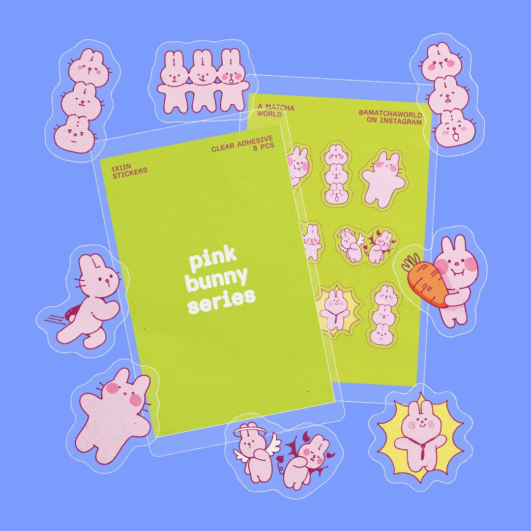 Pink Bunny Series Sticker Pack - Etsy