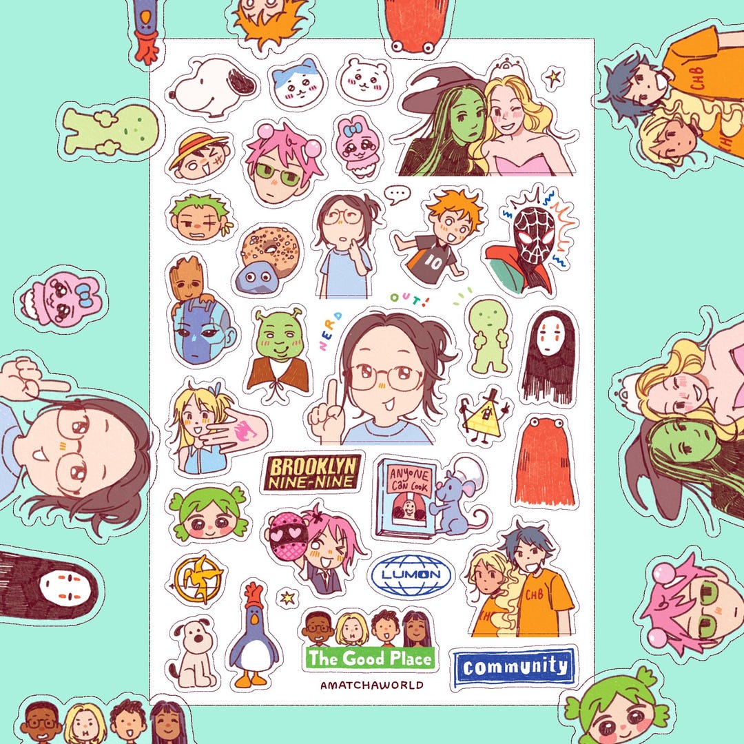 Nerdy Sticker Sheet - Etsy