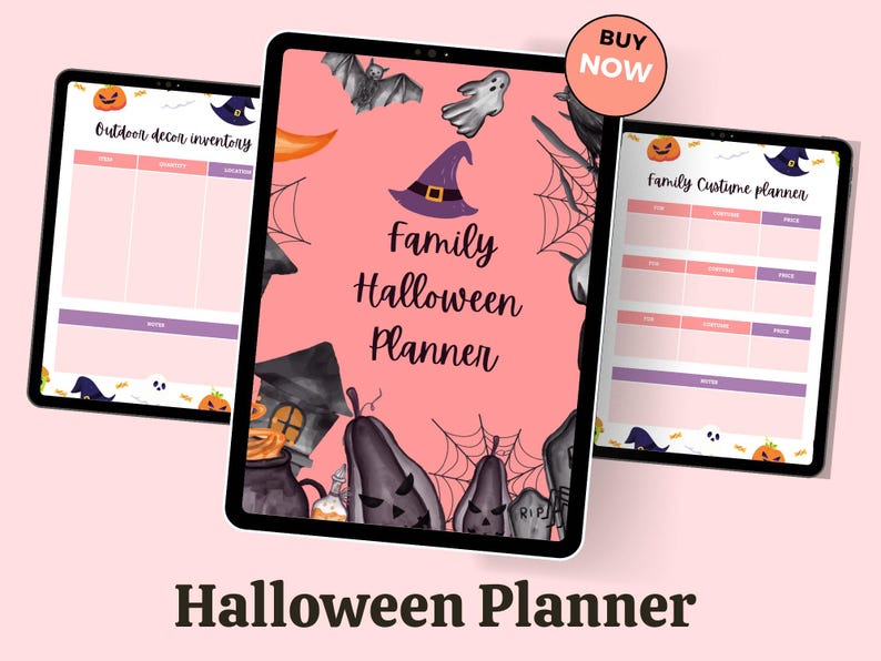 Editable Red Cute Halloween Illustration Weekly Planner, Halloween ...