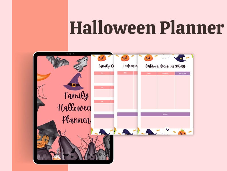 Editable Red Cute Halloween Illustration Weekly Planner, Halloween ...