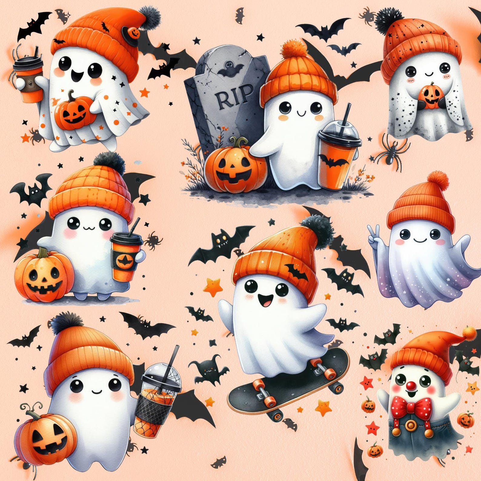 Halloween Clipart, Spooky Clipart, Pumpkin Clipart, Halloween Png ...