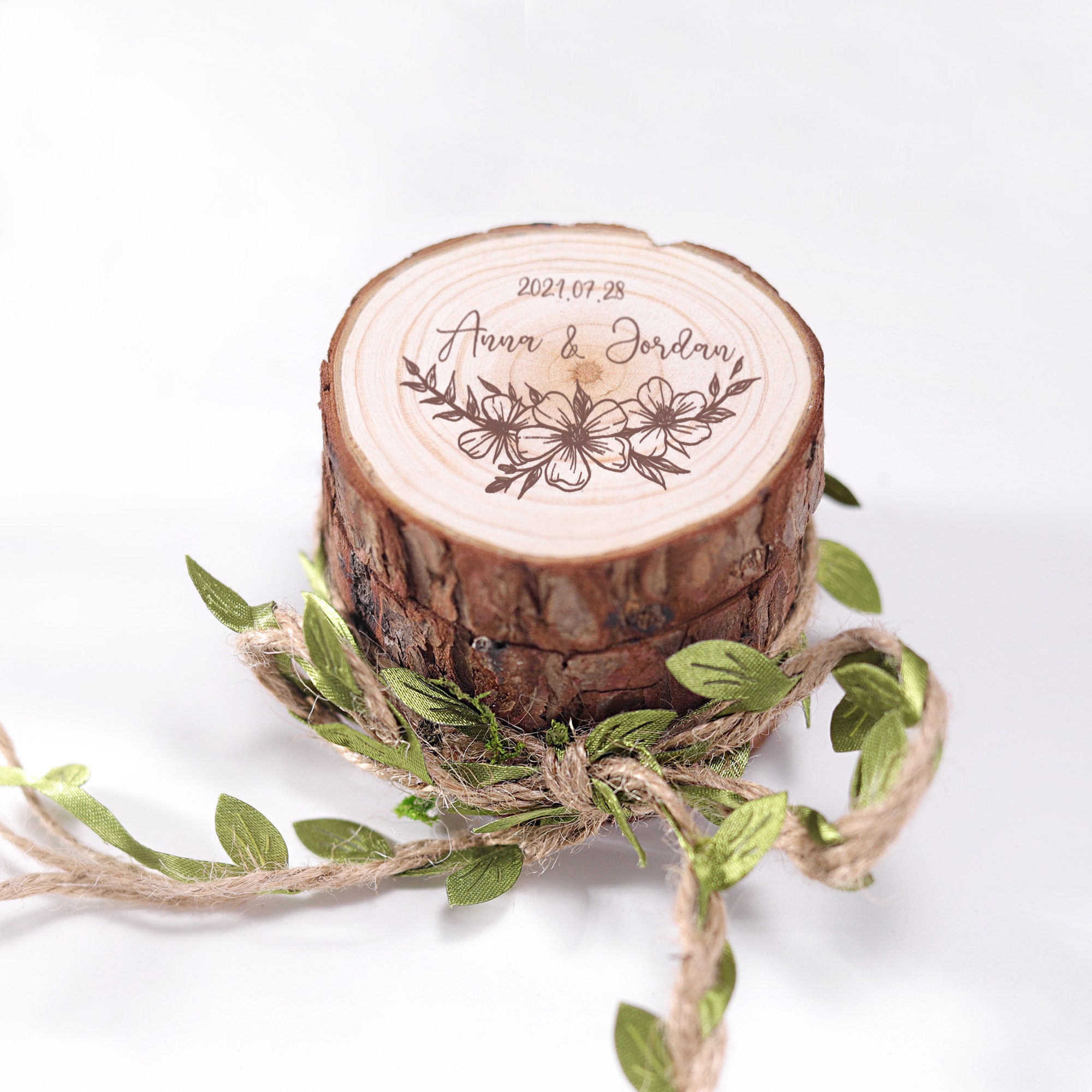 Rustic Wood Log Ring Box,custom Engraved Ring Box2 Slots Rings ... Rustic Wood Log Ring Box,custom Engraved Ring Box2 Slots Rings ...