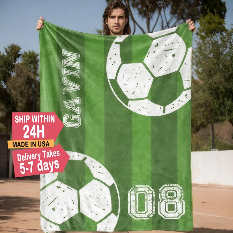 Custom Blanket Soccer Senior - Etsy UK