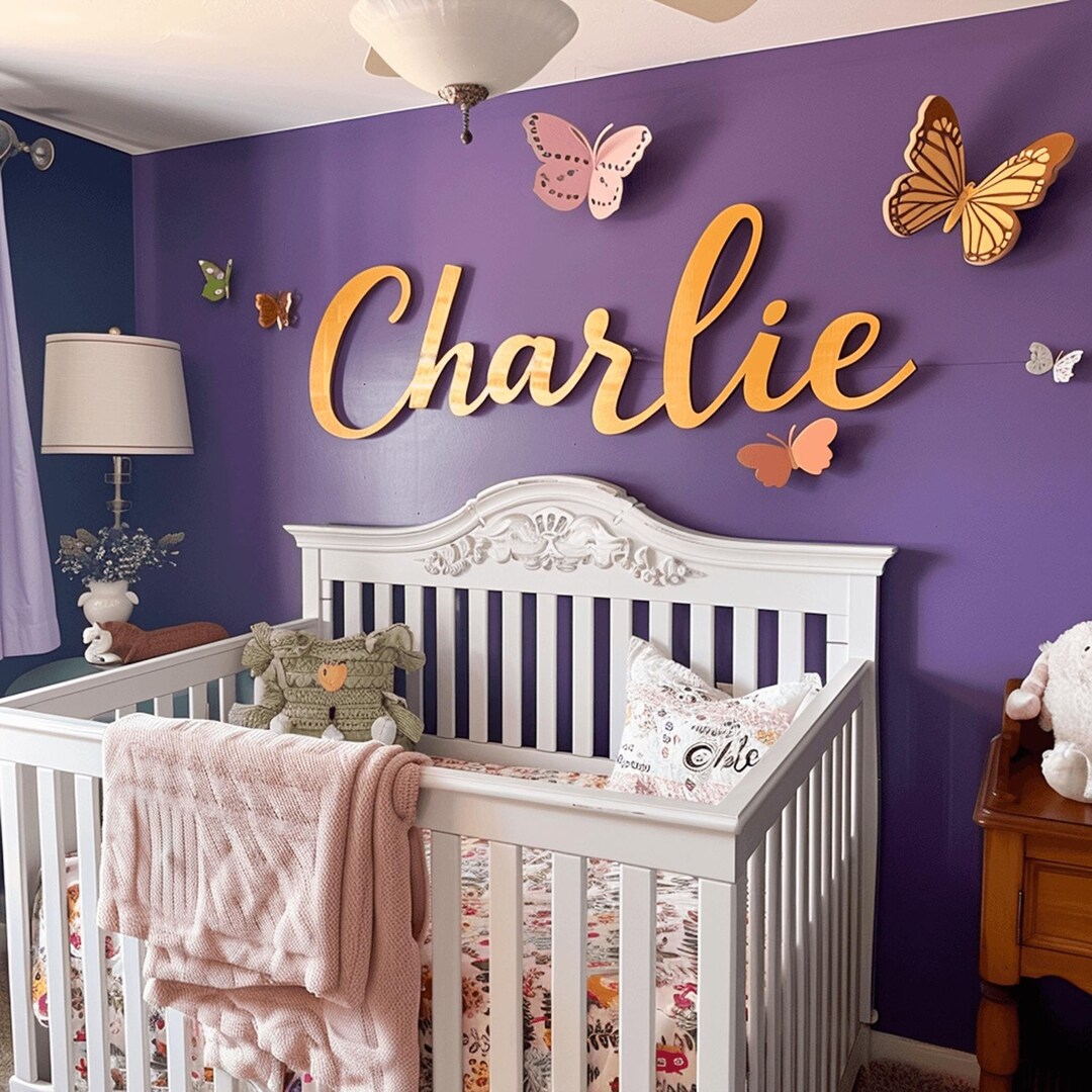 Wooden Custom Name Sign, Personalized Name Sign for Nursery Wall Decor ...