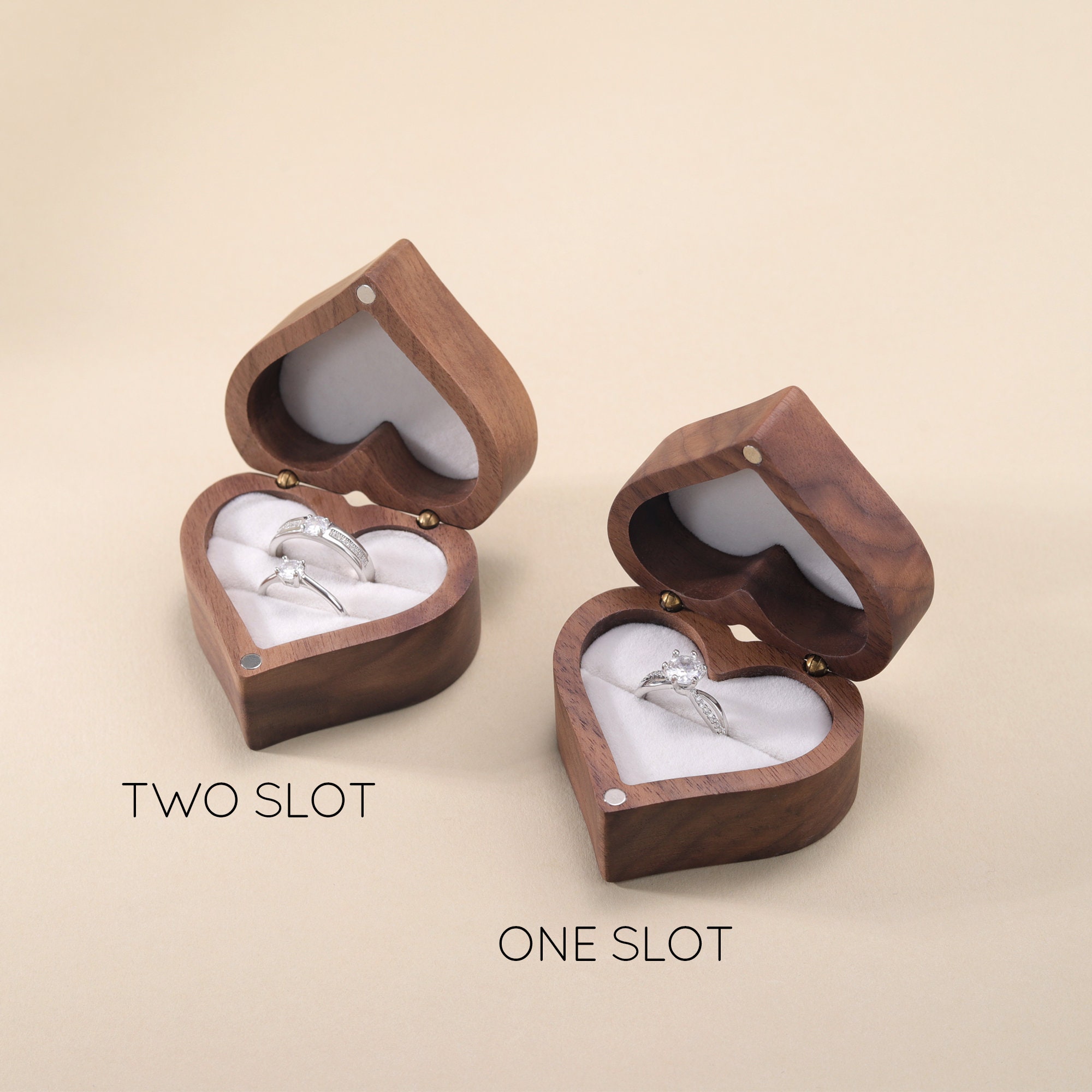 Personalized Engraved Ring Box,heart Shape Wedding Ceremony Ring Box ...