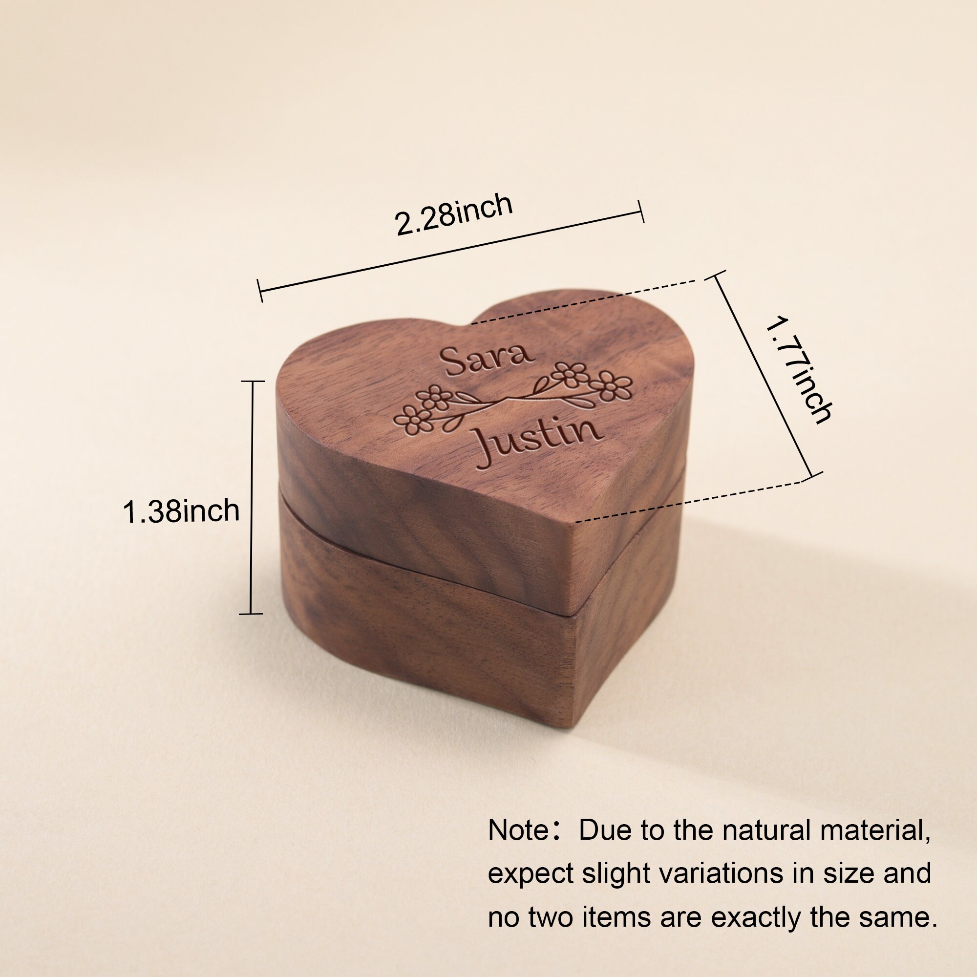 Personalized Engraved Ring Box,heart Shape Wedding Ceremony Ring Box ...