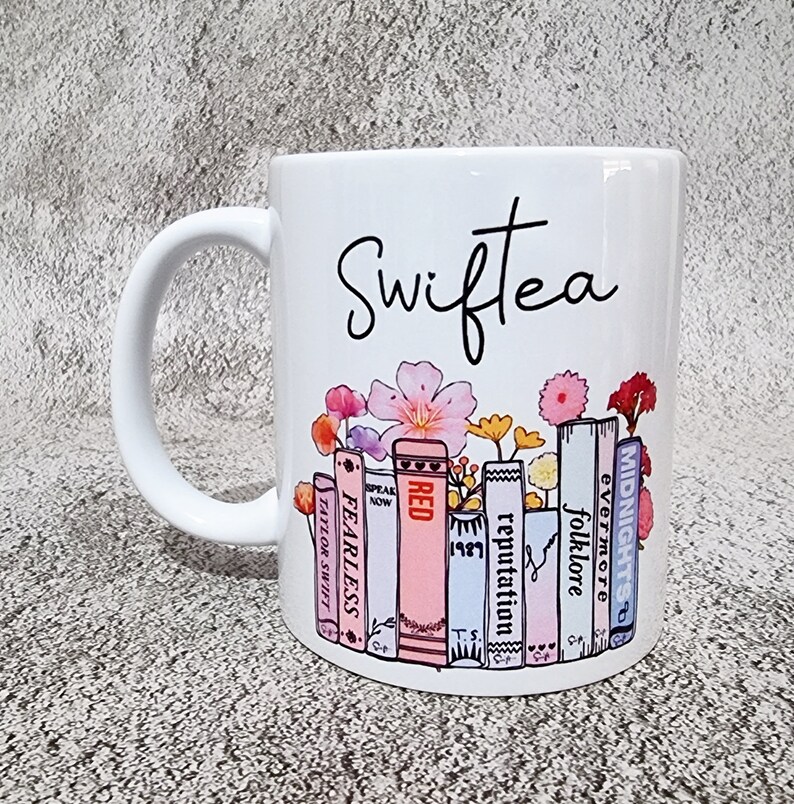 Taylor Swift Fan Gift, Swiftea Mug, Bookself Tour Swifty, Tea, Coffee ...