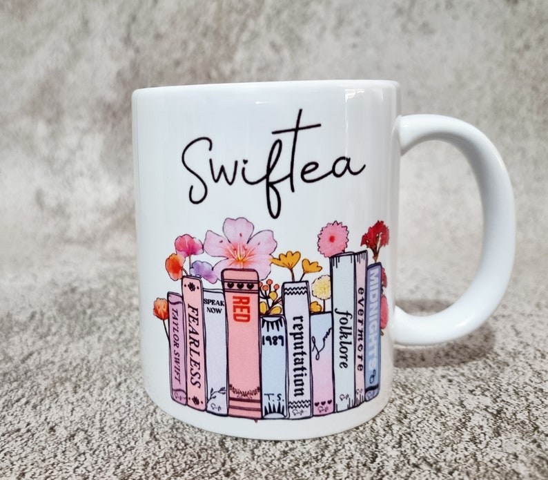 Taylor Swift Fan Gift, Swiftea Mug, Bookself Tour Swifty, Tea, Coffee ...
