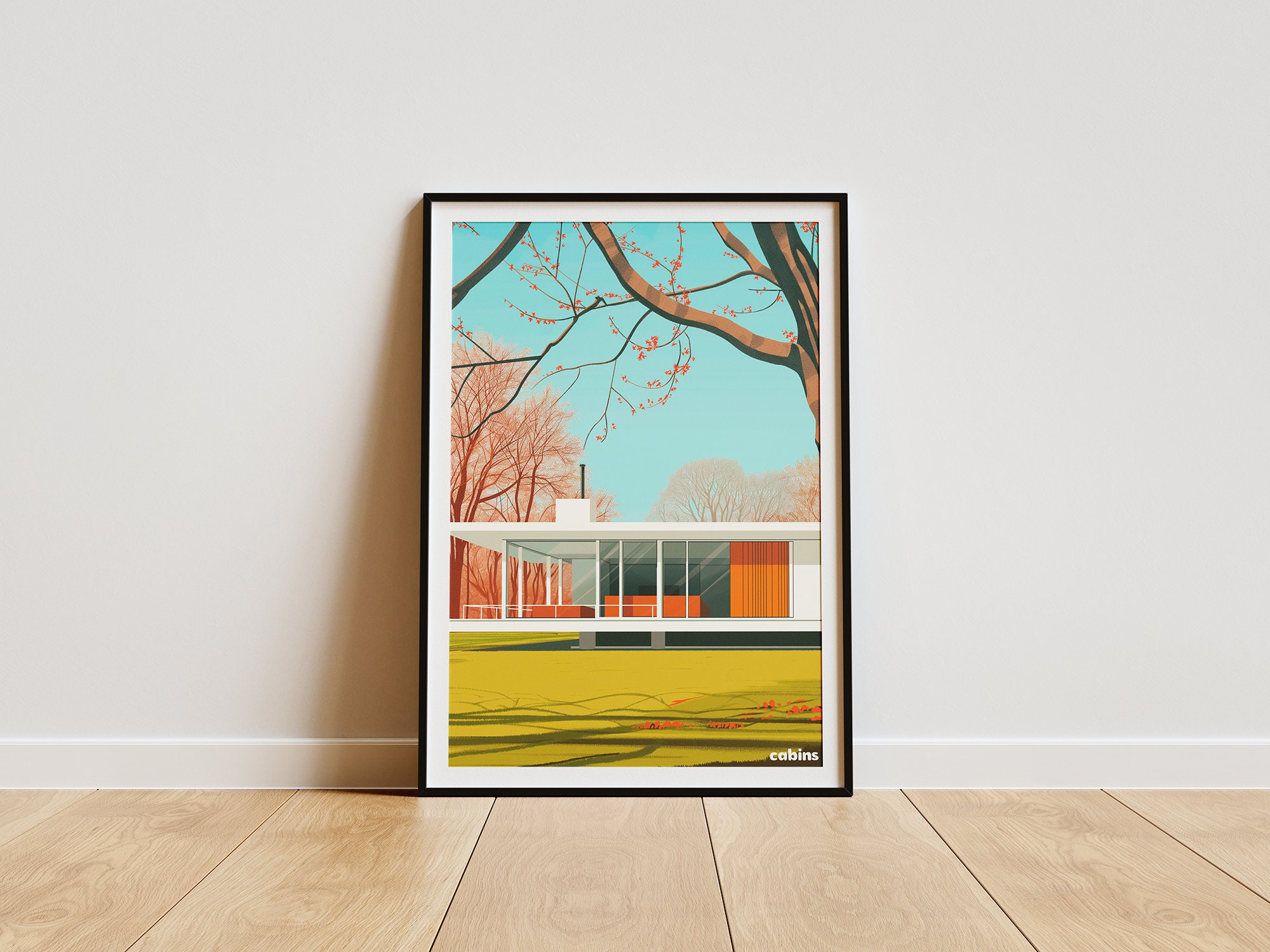 Modern House 8 Poster Bauhaus Midcentury Print Modern Architecture Wall ...