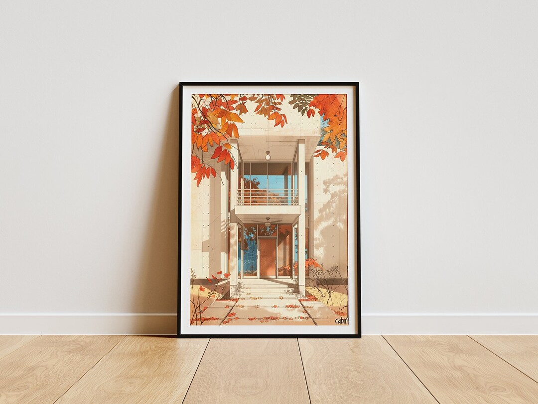 Modern House Poster 18, Bauhaus Midcentury Print Modern Architecture ...