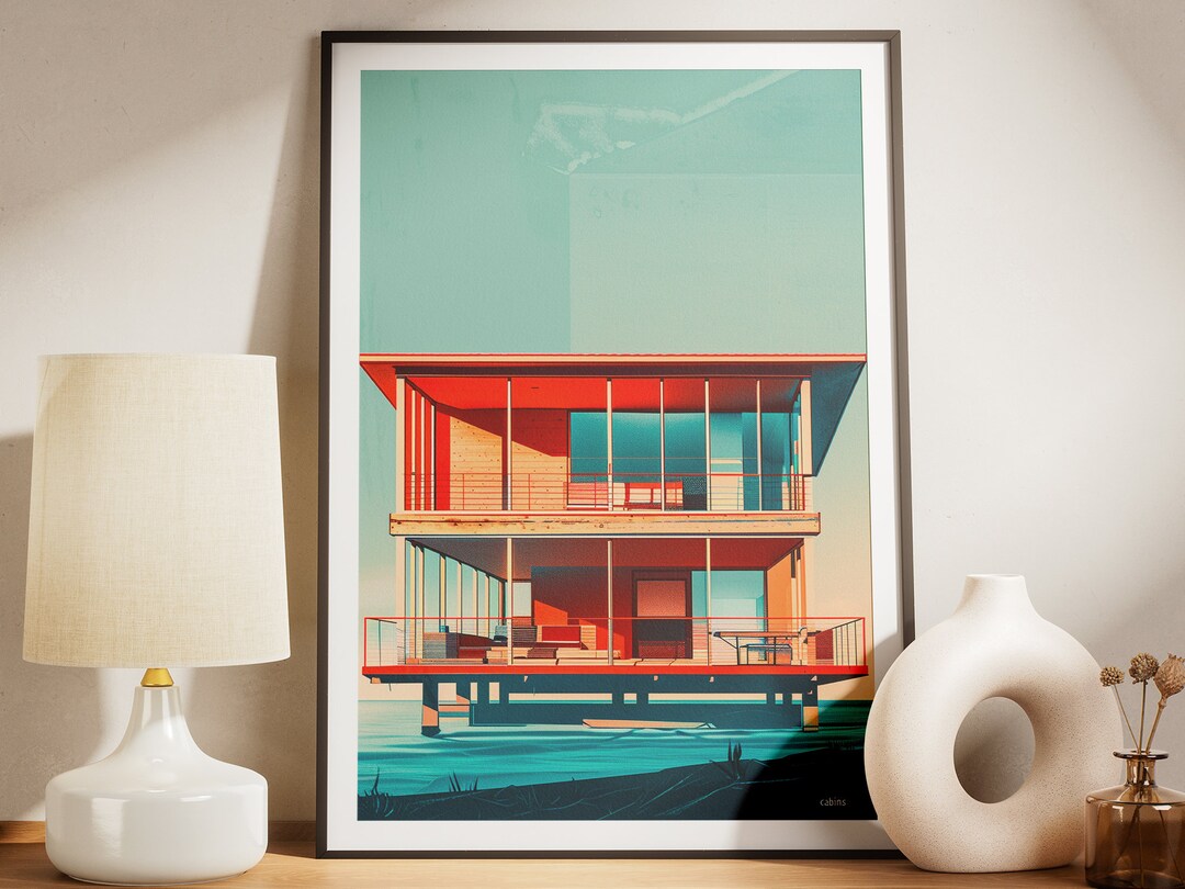 Modern House Poster Bauhaus Inspired Print Midcentury Modern Wall Art ...