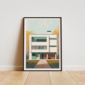 Modern House 1 Poster Bauhaus Vintage Midcentury Modern Architecture ...