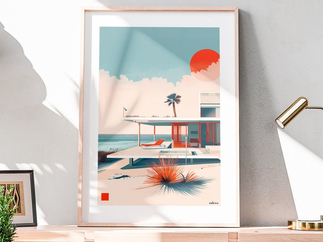 Modern House Poster Bauhaus Inspired Print Midcentury Modern Wall Art ...