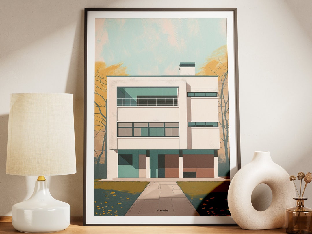 Modern House 1 Poster Bauhaus Vintage Midcentury Modern Architecture ...