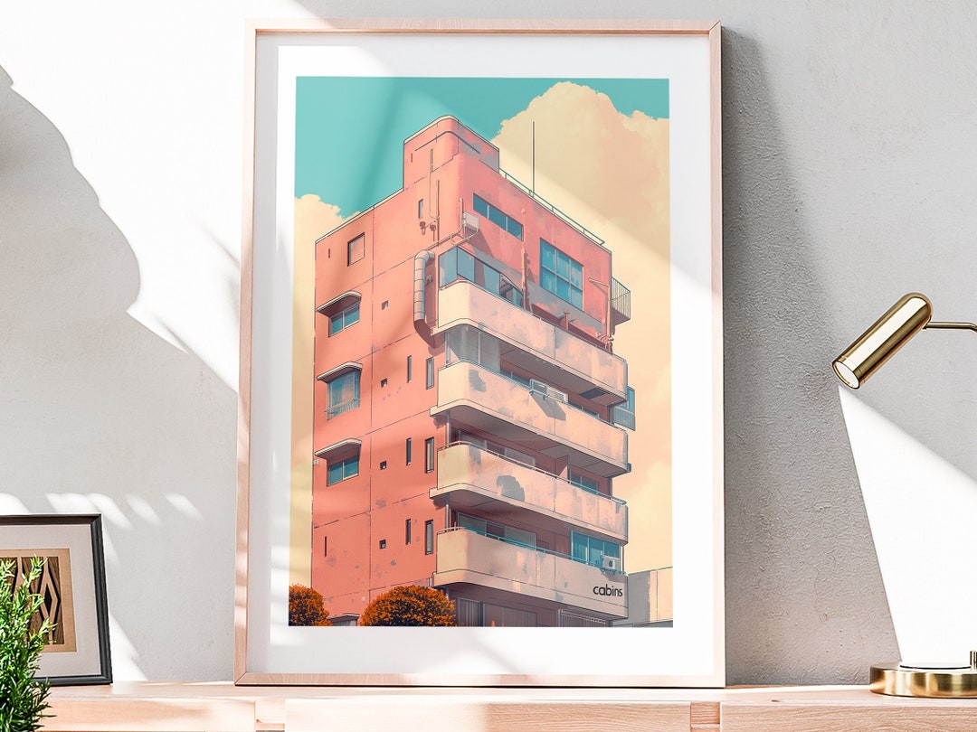 Modern Retro Architecture Art Poster, Metabolic Building 5 Wall Decor ...