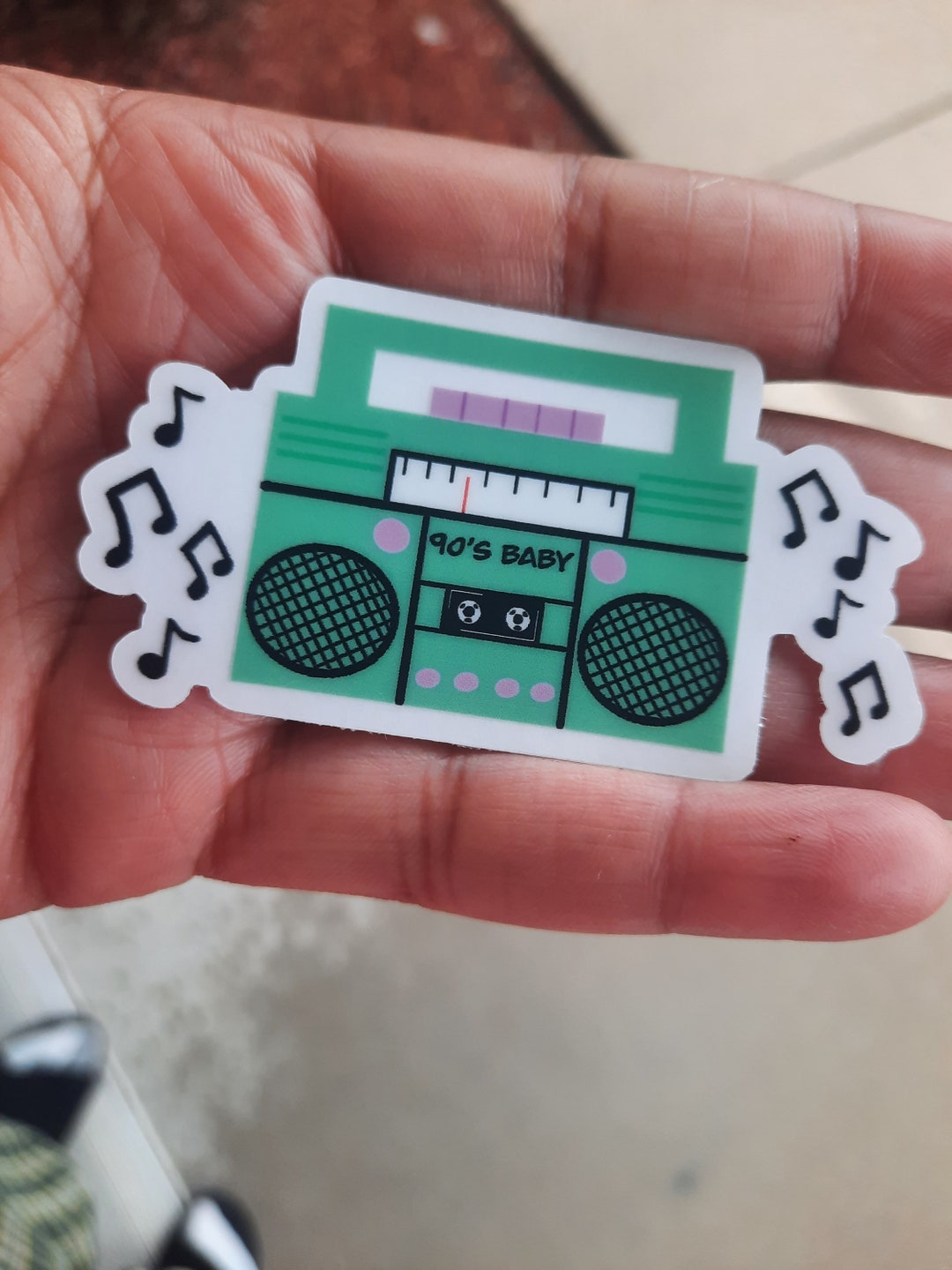 90s Baby Boombox clear Sticker - Etsy