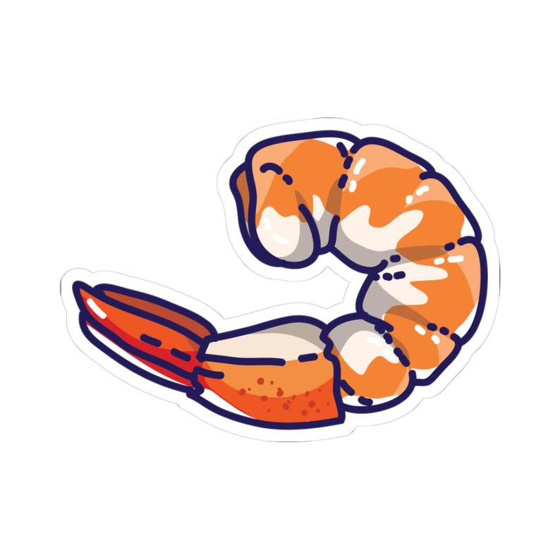 Shrimp Vinyl Sticker/decal - Etsy