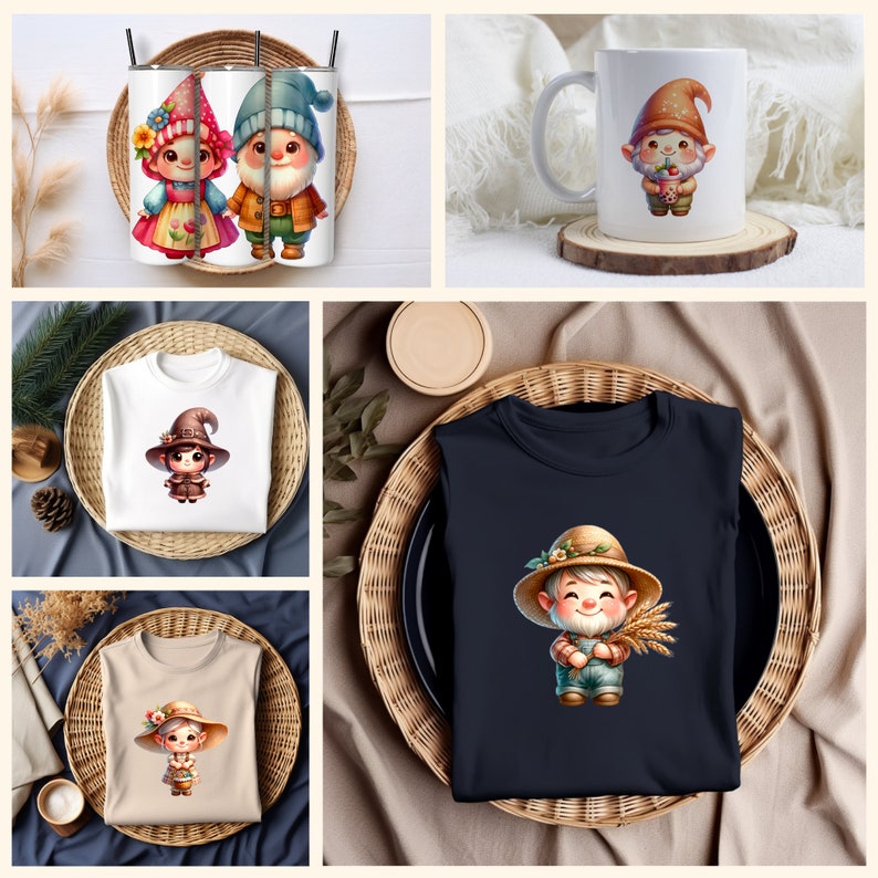 Cute Gnome Clipart, Gnome Illustrations, Dwarf Clipart, Gnome PNG ...