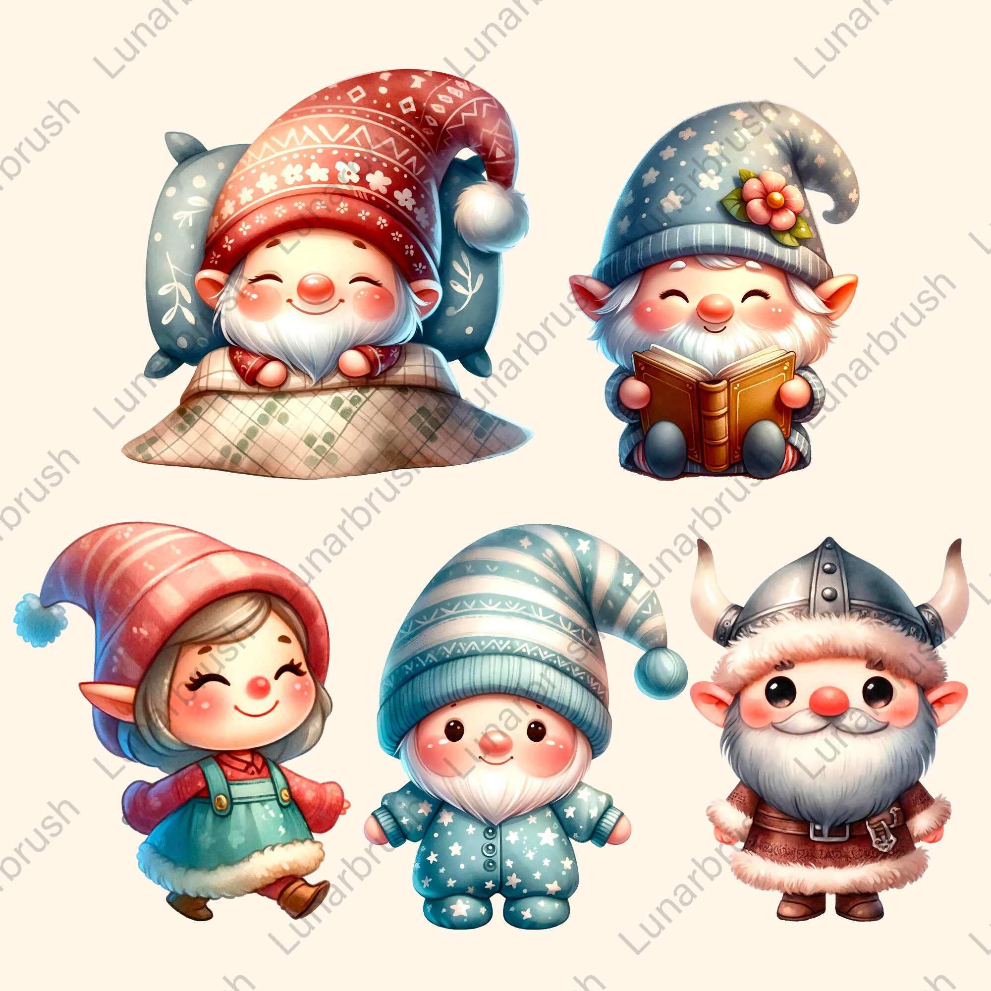 Cute Gnome Clipart, Gnome Illustrations, Dwarf Clipart, Gnome PNG ...
