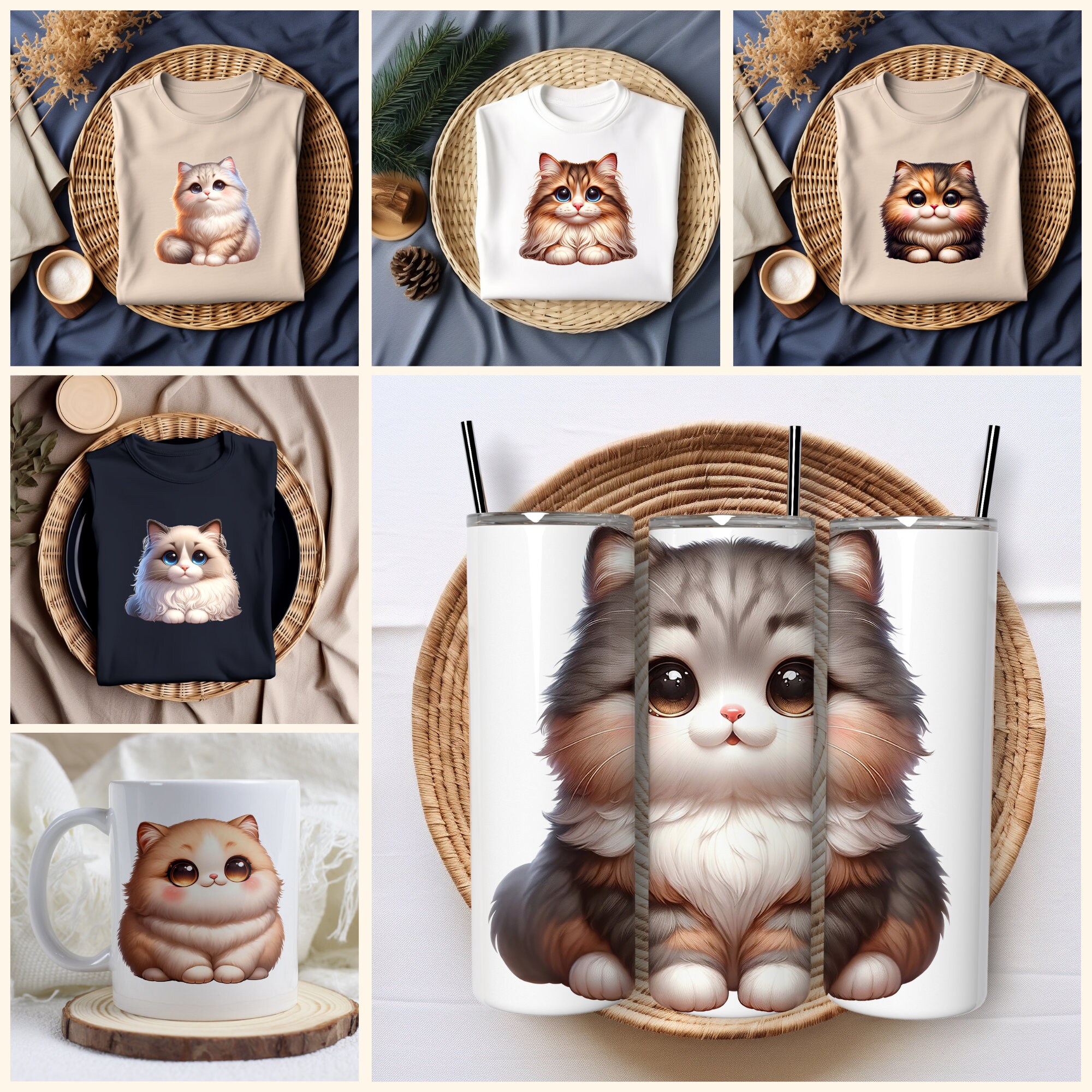 Cute Fluffy Cat Clipart, Cat Illustrations, Cat PNG, Transparent ...