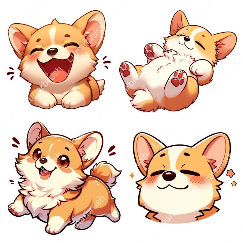 Cute Corgi Dog Clipart, Dog Illustrations, Instant Download PNG ...