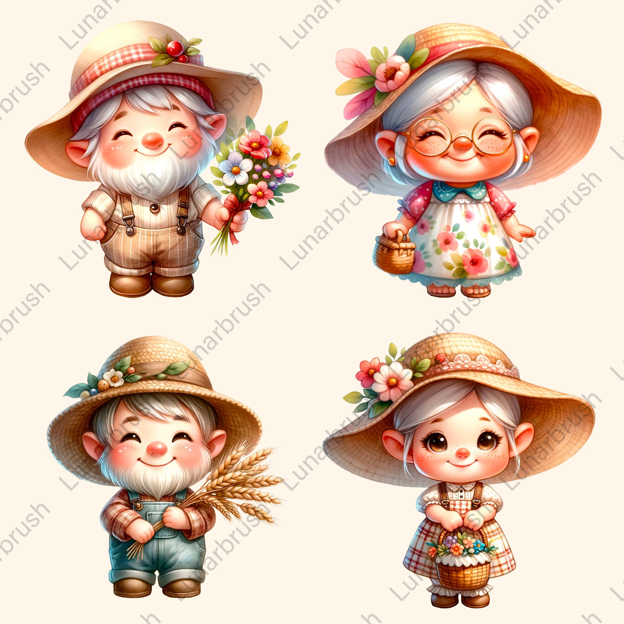 Cute Gnome Clipart, Gnome Illustrations, Dwarf Clipart, Gnome PNG ...