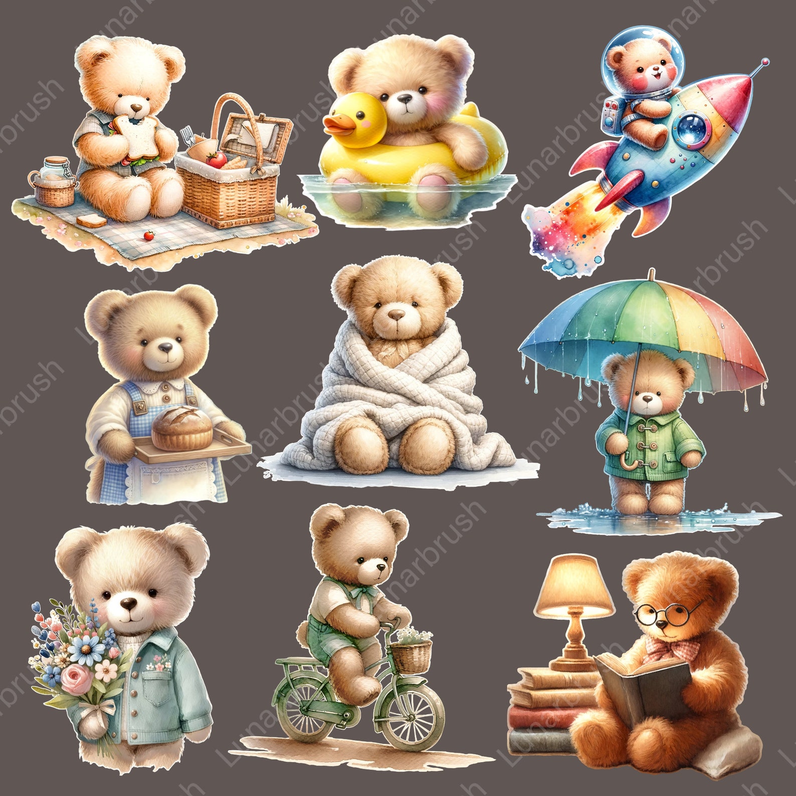Cute Teddy Bear Clipart, Teddybear Illustrations, Teddy Bear PNG ...