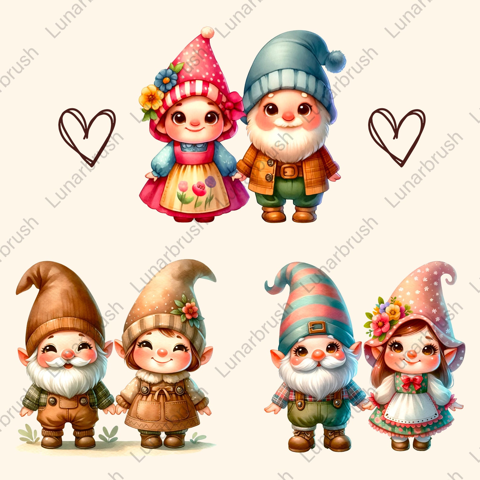 Cute Gnome Clipart, Gnome Illustrations, Dwarf Clipart, Gnome PNG ...