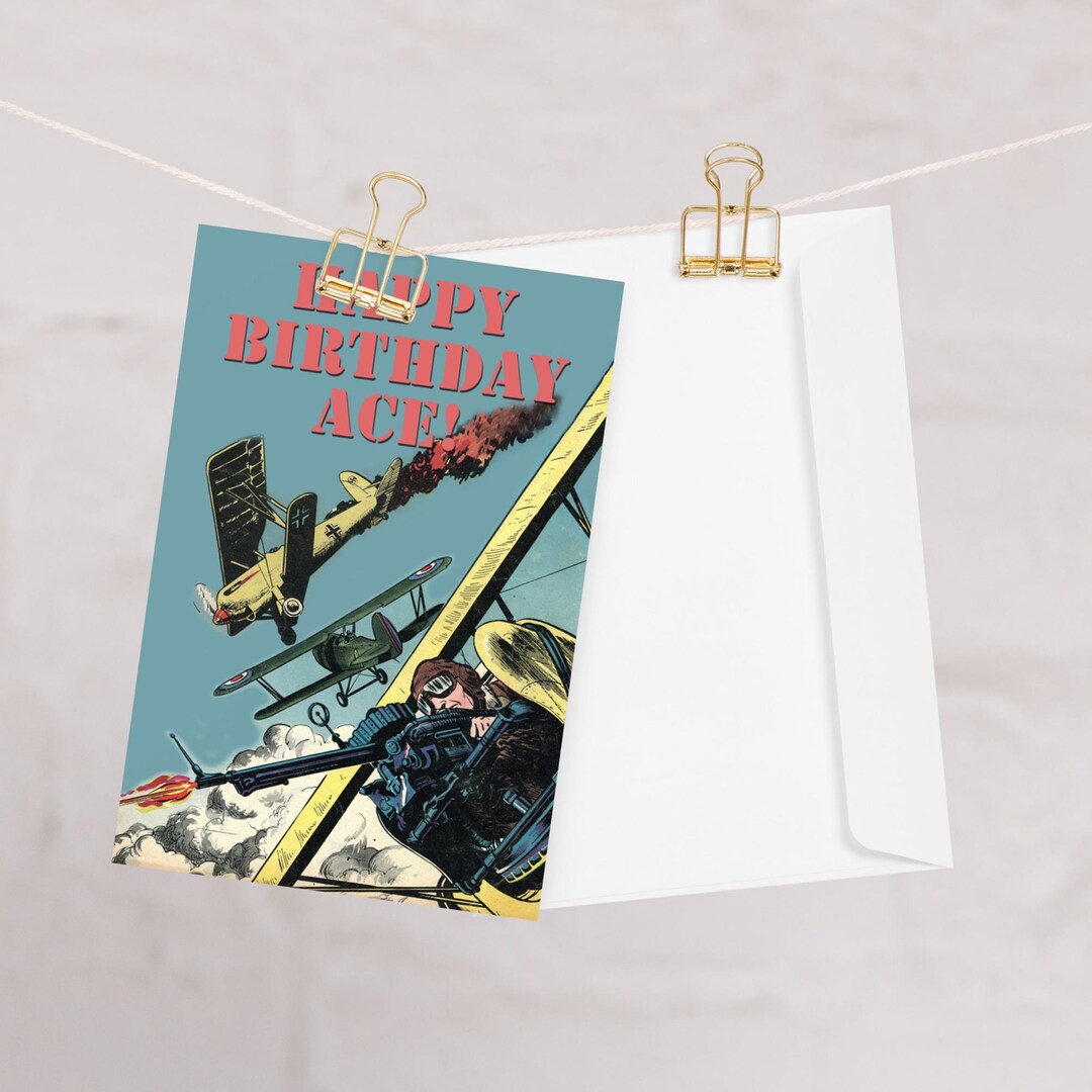 Happy Birthday Ace, WW2 Birthday, Greeting Card, Grandad Card, Dad Card ...