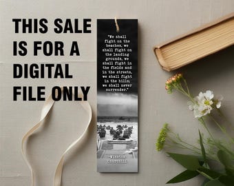 WW2 Bookmark, Printable Bookmark, Bookmark Png, WW2 D-day, Winston ...