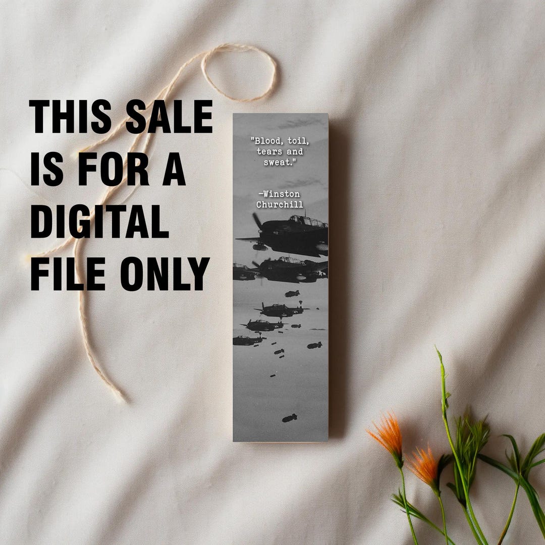 WW2 Bookmark, Printable Bookmark, Bookmark Png, WW2 D-day, Winston ...