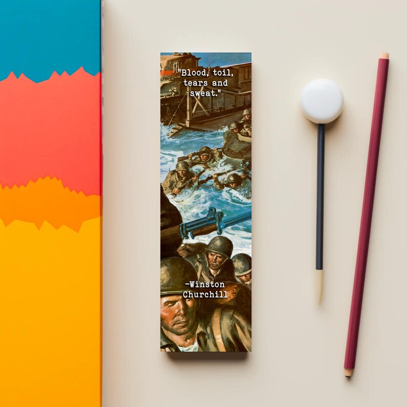 WW2 Bookmark, Printable Bookmark, Bookmark Png, WW2 D-day, Winston ...