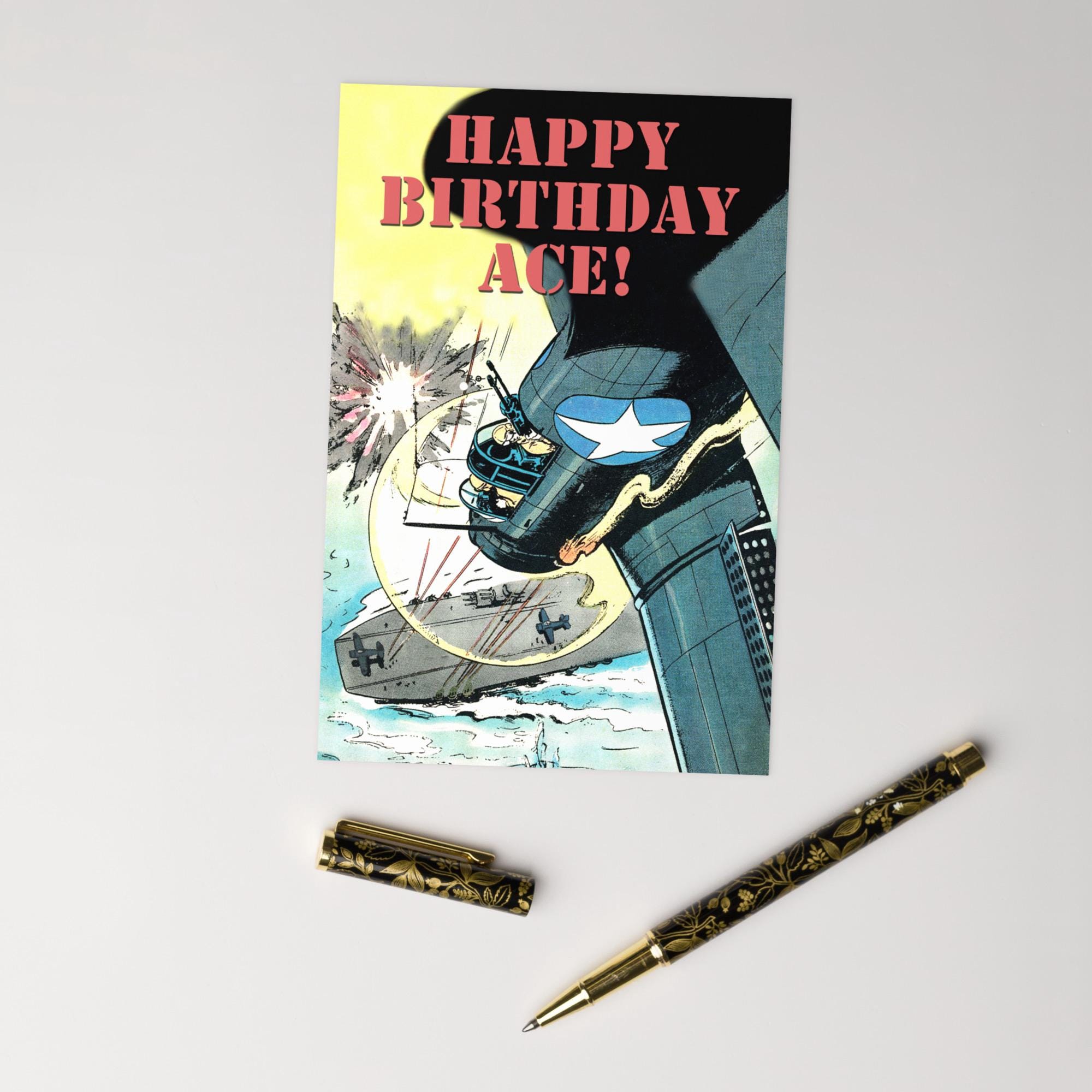 US Navy, Happy Birthday Ace, WW2 Birthday, Greeting Card, Grandad Card ...