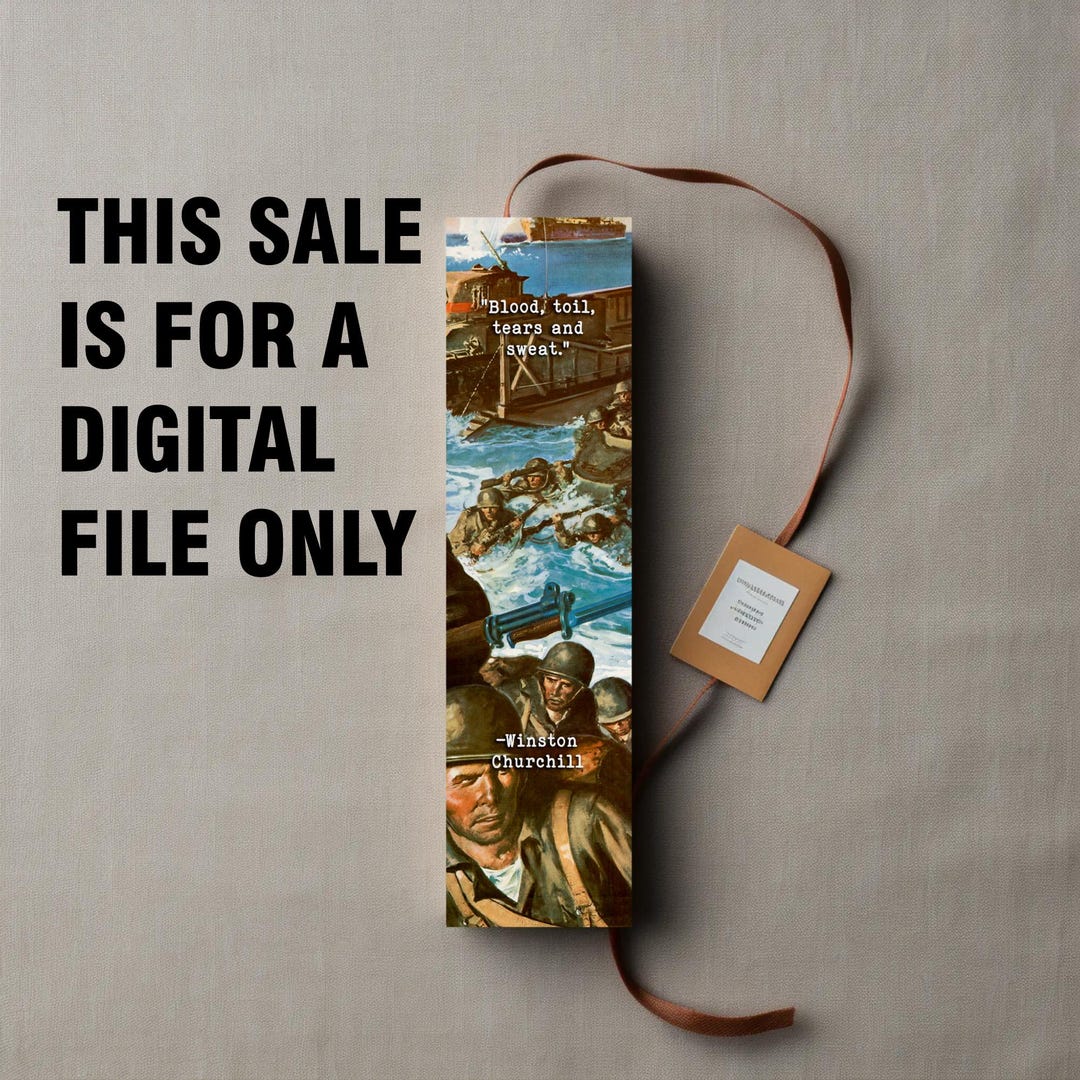 WW2 Bookmark, Printable Bookmark, Bookmark Png, WW2 D-day, Winston ...