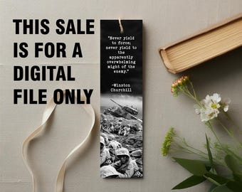 WW2 Bookmark, Printable Bookmark, Bookmark Png, WW2 D-day, Winston ...