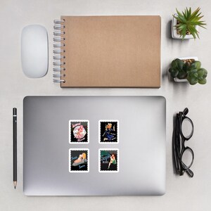 WW2 Bomber Girl 4 Nose Art Stamp Looking Bubble-free Stickers on a 5x5 ...