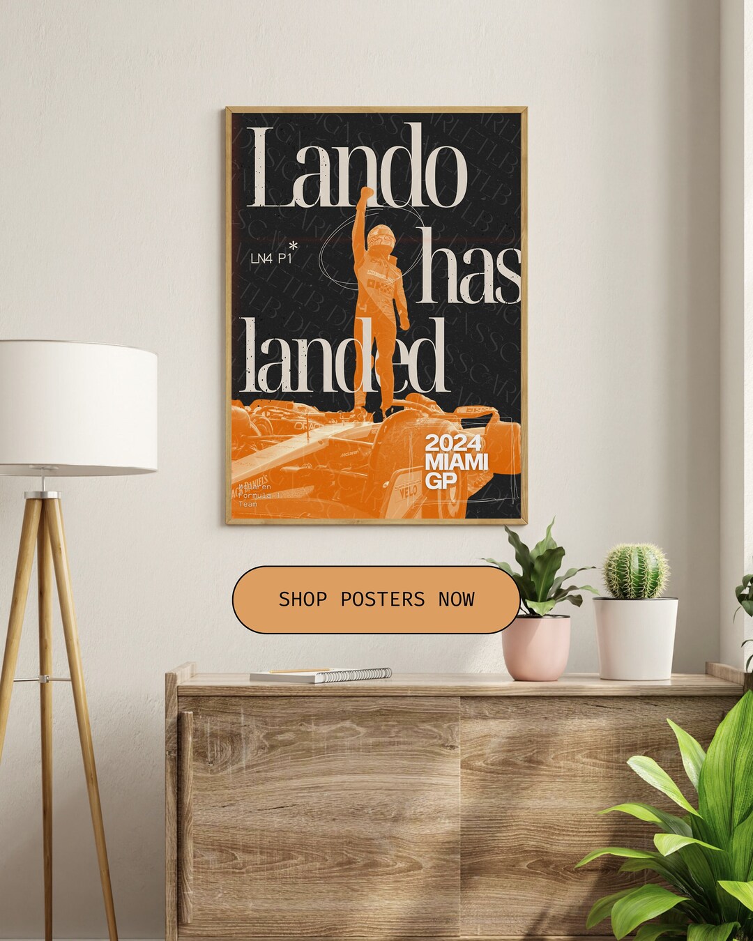 Lando Has Landed Poster digital Download Only Lando Norris Wins P1 ...