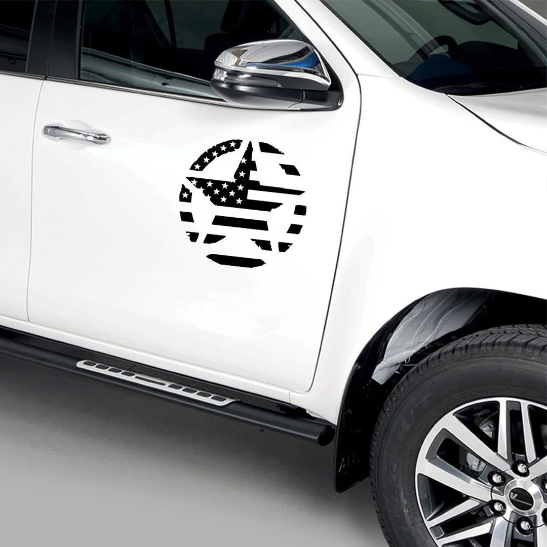 American Flag Military Star Car Decal: 2-piece Vinyl Sticker Set - Etsy