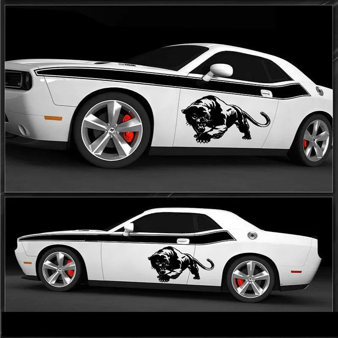 Fiery Angry Panther Black Wild Cat Leopard Hunting Car Sticker Emblem ...