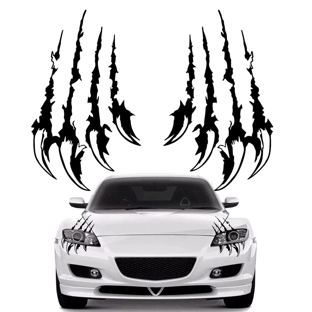 Auto Car Sticker Monster Claw Scratch Stripe Marks Headlight BLACK - Etsy