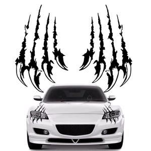 Auto Car Sticker Monster Claw Scratch Stripe Marks Headlight BLACK - Etsy