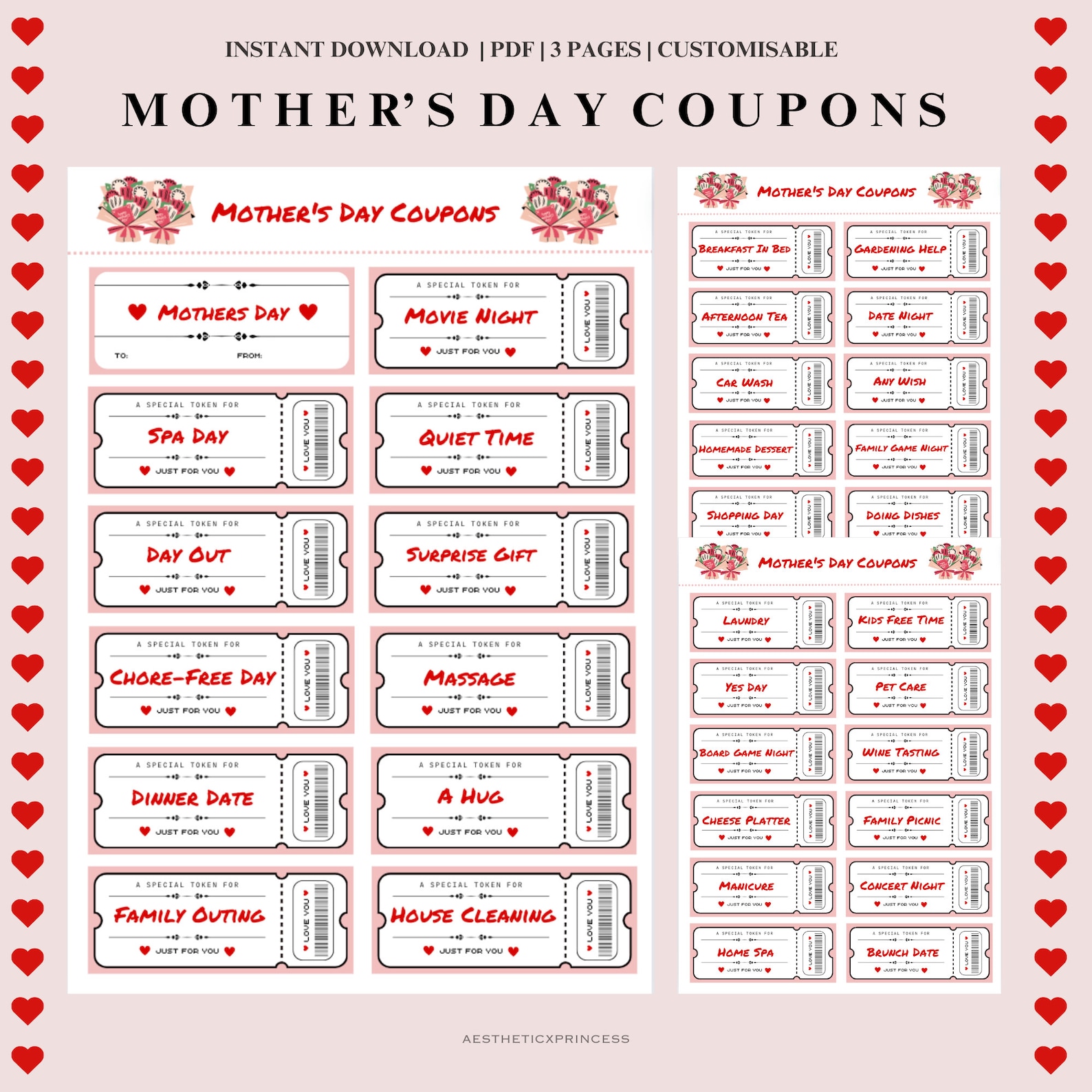 Mother's Day Coupon Book, Printable Mother’s Day Coupon Book, Mother's ...