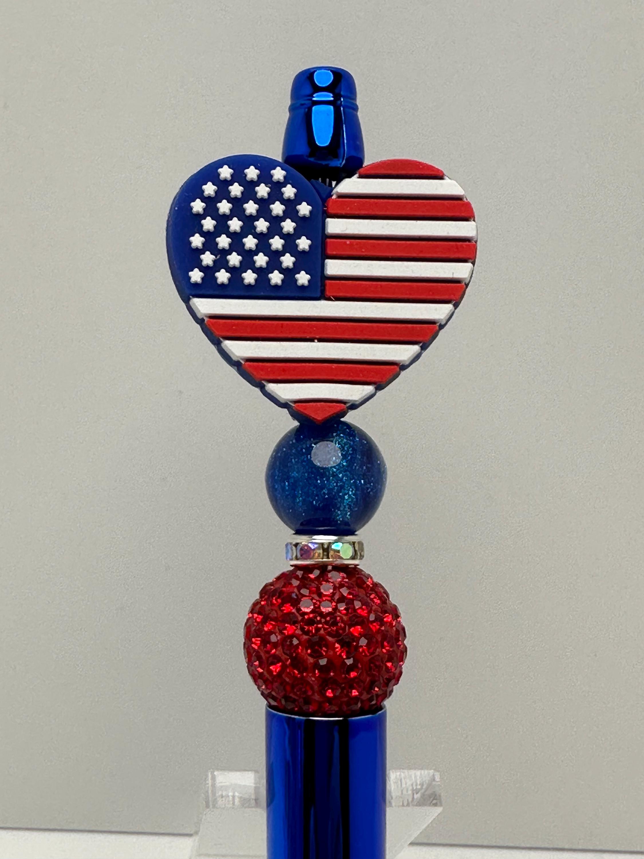 Hand Beaded Pens - Patriot/flag/southern Sass - Etsy