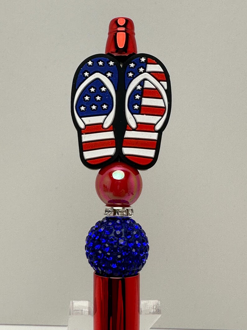 Hand Beaded Pens - Patriot/flag/southern Sass - Etsy