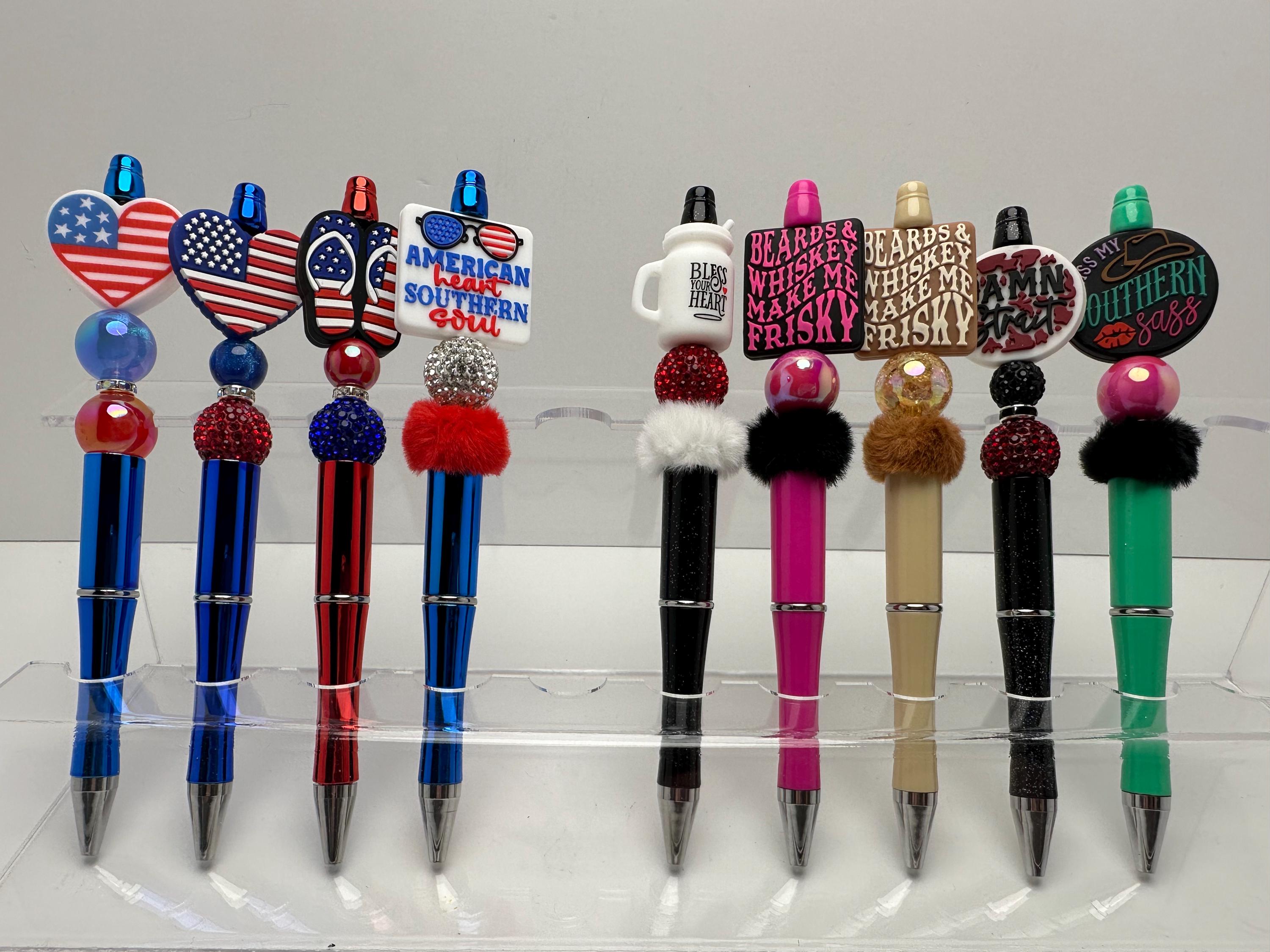 Hand Beaded Pens - Patriot/flag/southern Sass - Etsy