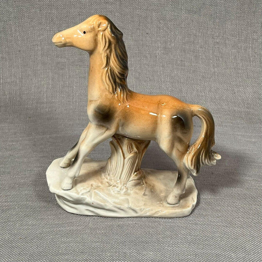 Vintage Hand-painted Ceramic Horse Pony Figurine Paint Pinto - Etsy